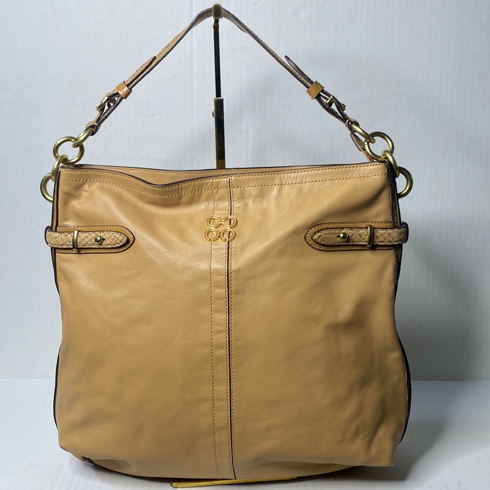 Coach Leather Collette Shoulder Bag Tan With Reptile … - Gem